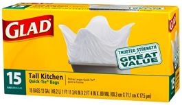 Diamond Tall White Kitchen Bags 13 Gallons With 15 Bags